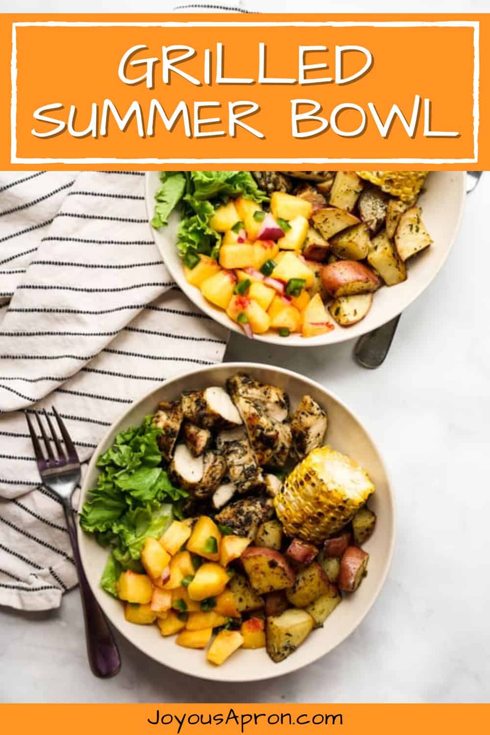 Grilled Chicken and Potato Summer Bowl - Joyous Apron