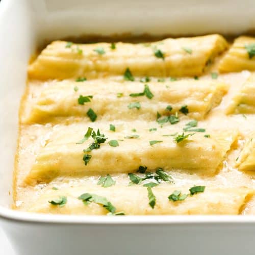 Chicken and Spinach Manicotti - Joyous Apron
