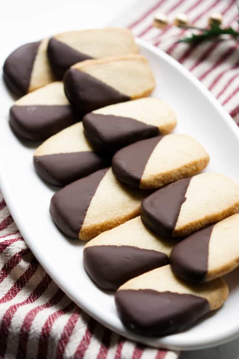 Chocolate Dipped Shortbread Cookies - Joyous Apron