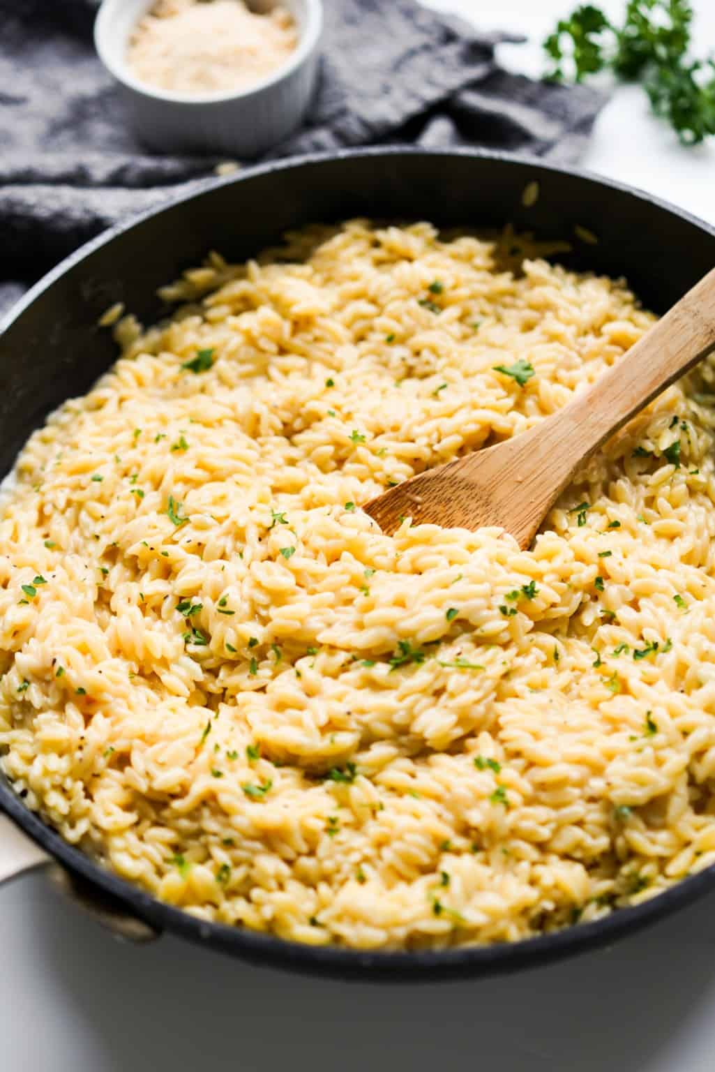 Creamy Parmesan Orzo - Joyous Apron