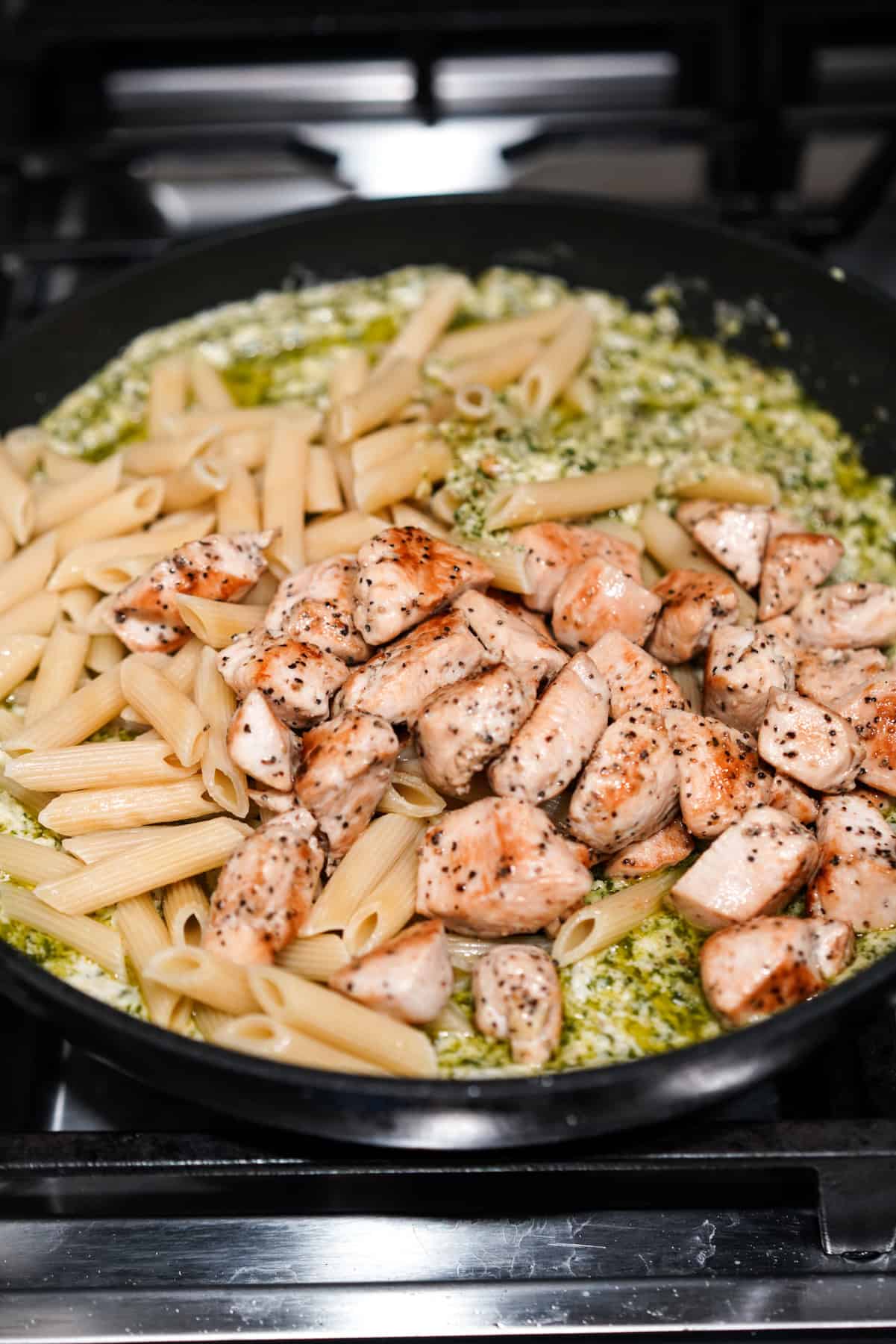 Creamy Pesto Chicken Pasta - Joyous Apron